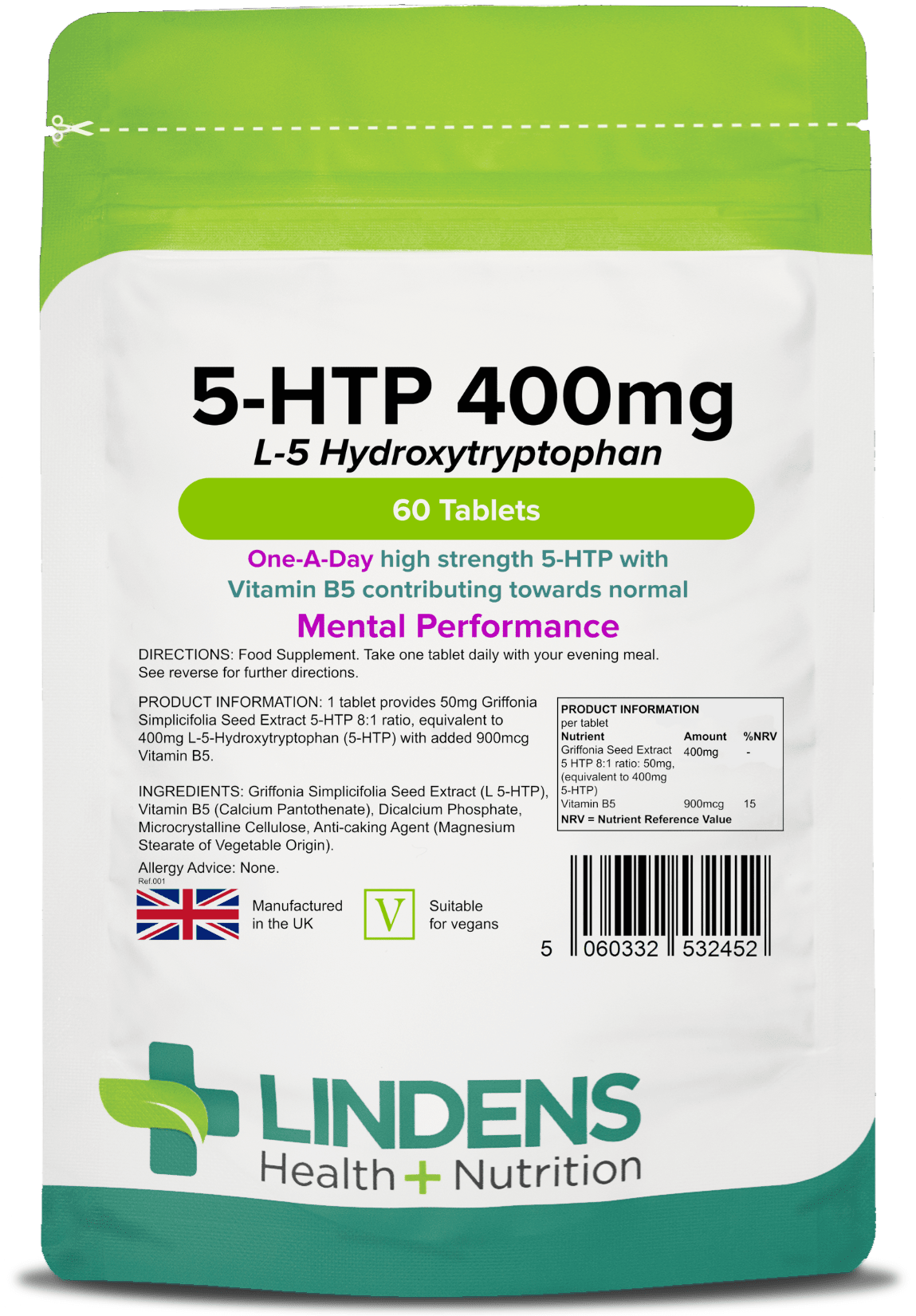 5 HTP 100mg Tablets | Supplements | Lindens – Lindens Health + Nutrition