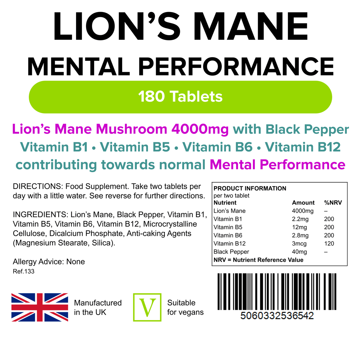 Lion's Mane 4000mg Tablets – Lindens Health + Nutrition