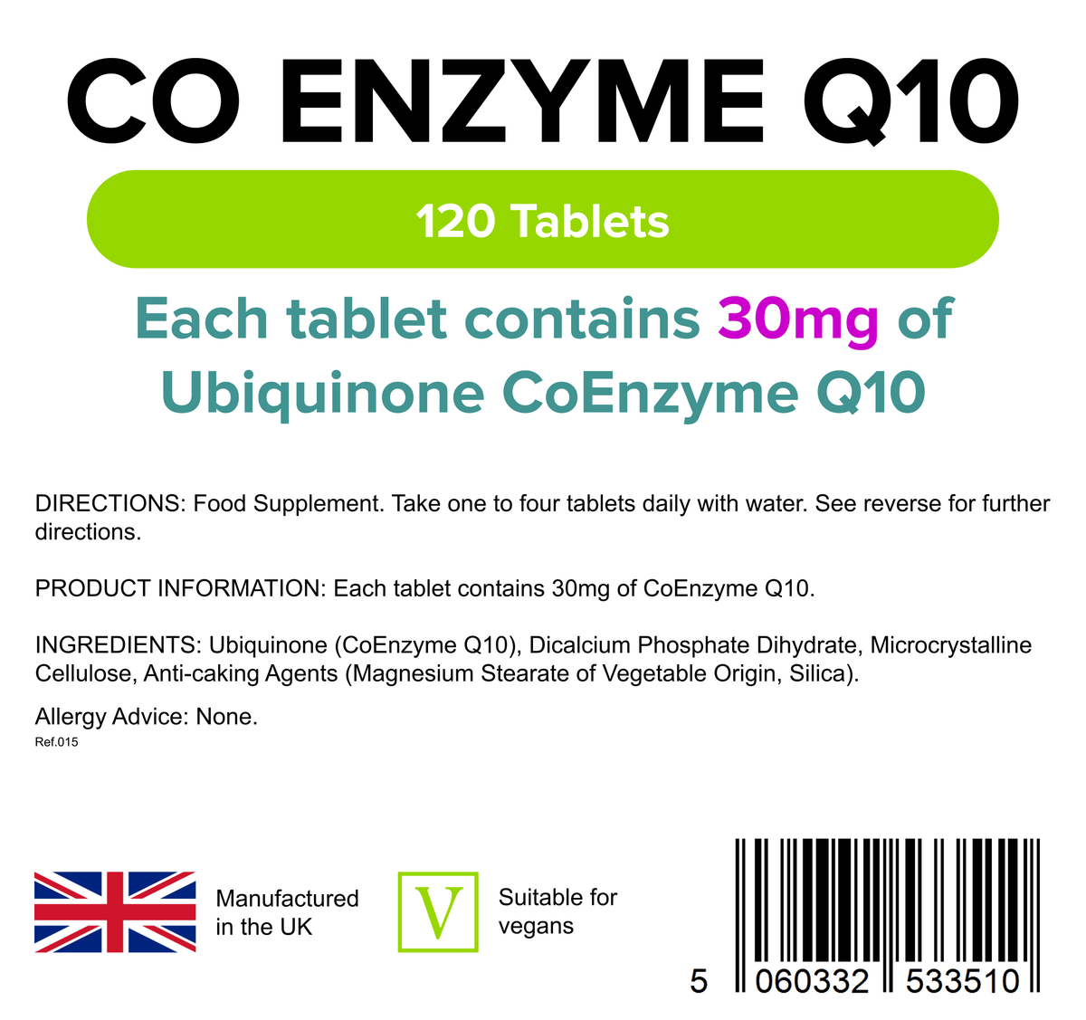 CoEnzyme Q10 30mg Tablets | Supplements | Lindens – Lindens Health ...