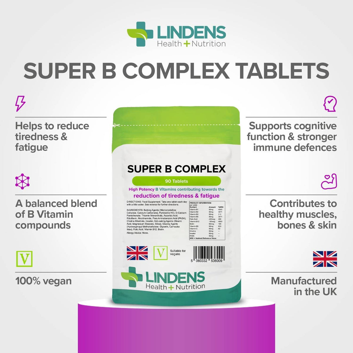 Super Vitamin B Complex Tablets | Vitamins | Lindens – Lindens Health ...